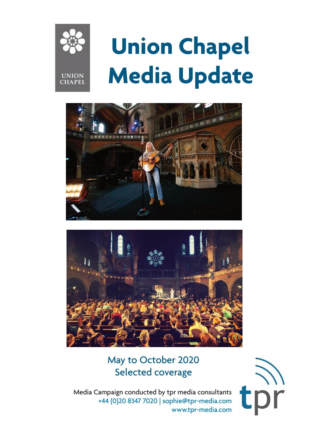 Union Chapel May - October 2020 by tpr media consultants - Issuu