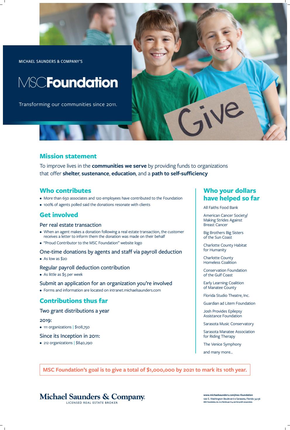 MSC Foundation by Michael Saunders & Company - Issuu