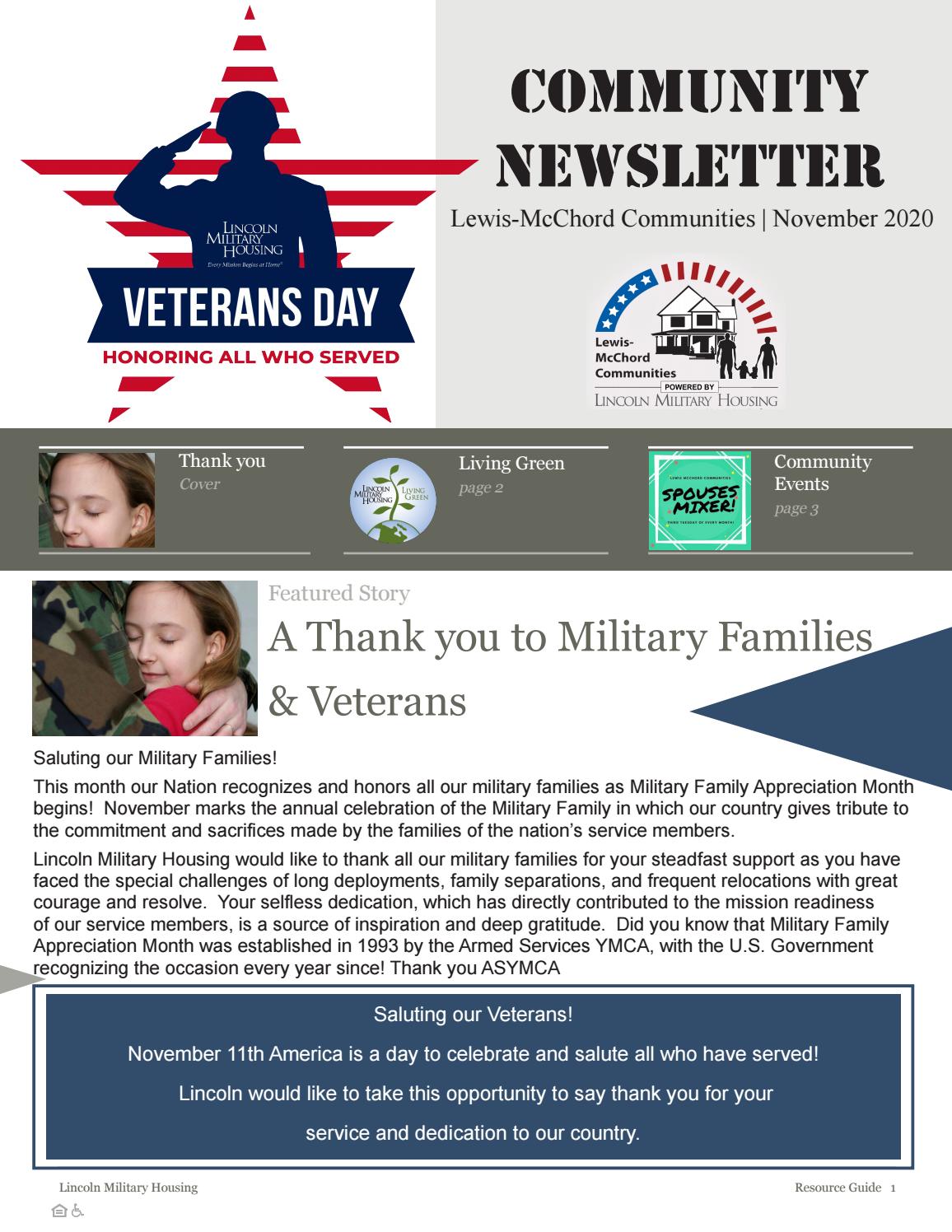 Lewis-McChord Communities November 2020 Resident Newsletter by Liberty ...