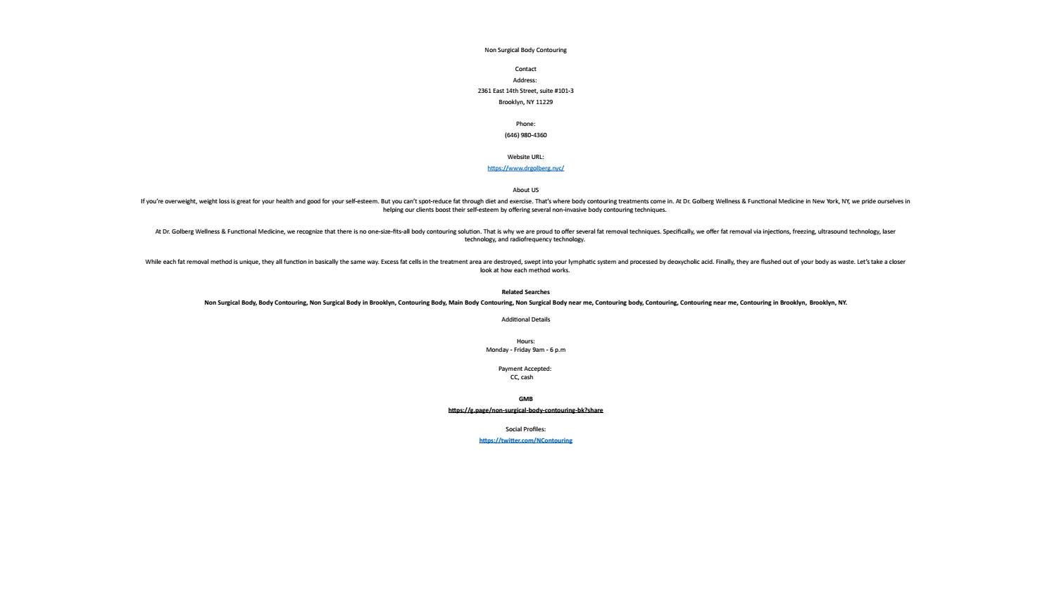 Non Surgical Body Contouring By Non Surgical Butt Lift Issuu