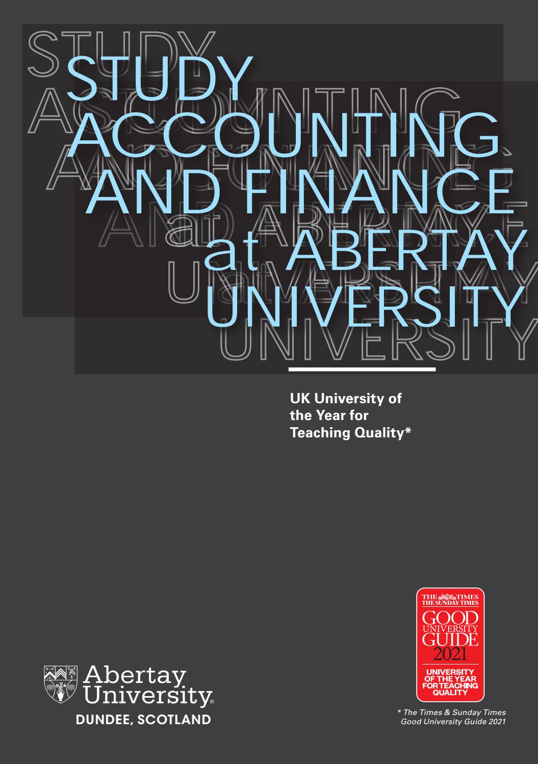 Accounting and Finance Booklet 2020 by Abertay University - Issuu