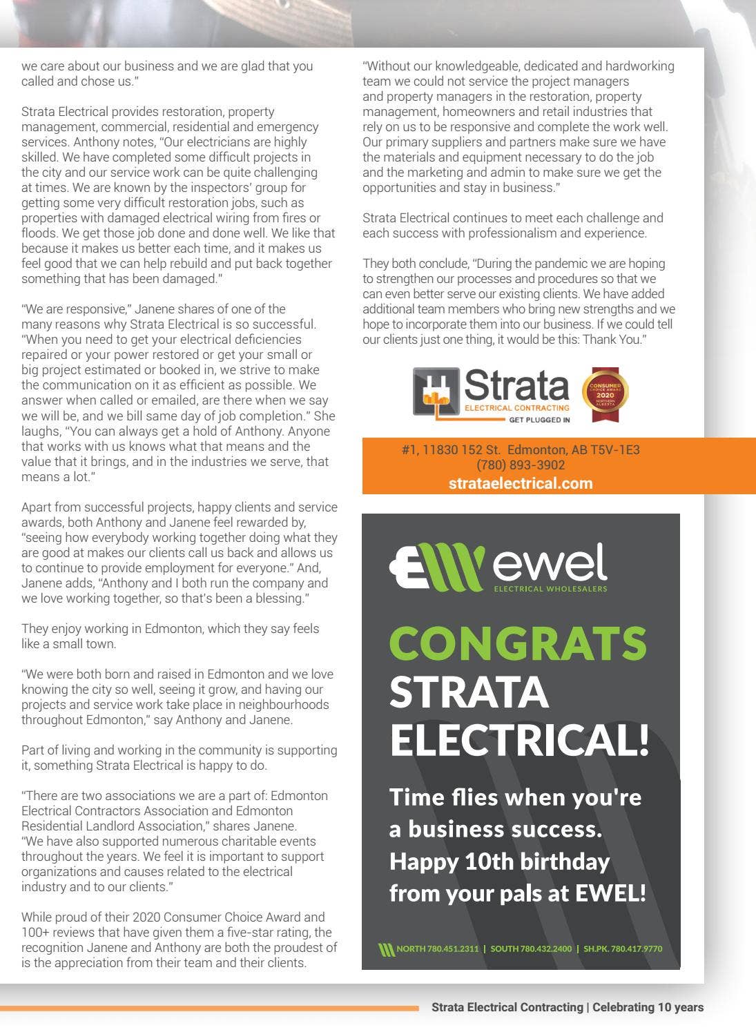 Strata Electrical Contracting - Celebrating 10 Years by Business in ...