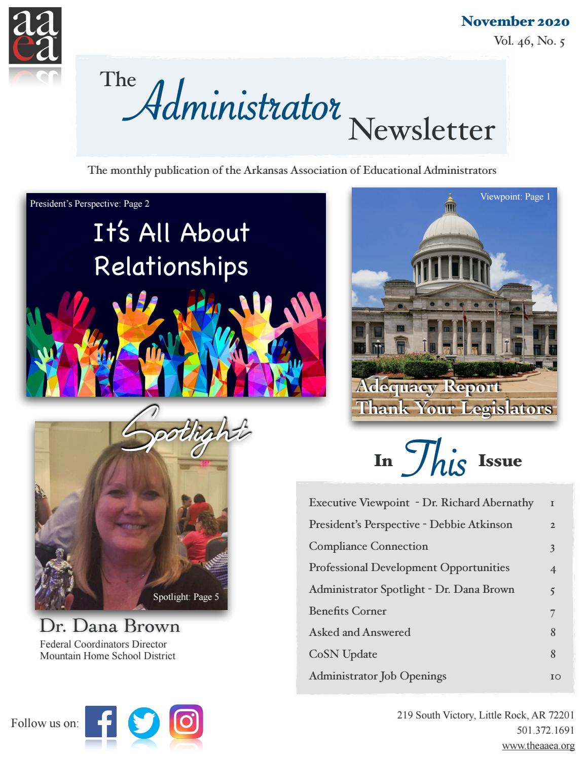 Administrative Newsletter November 2020 Edition by theaaea - Issuu