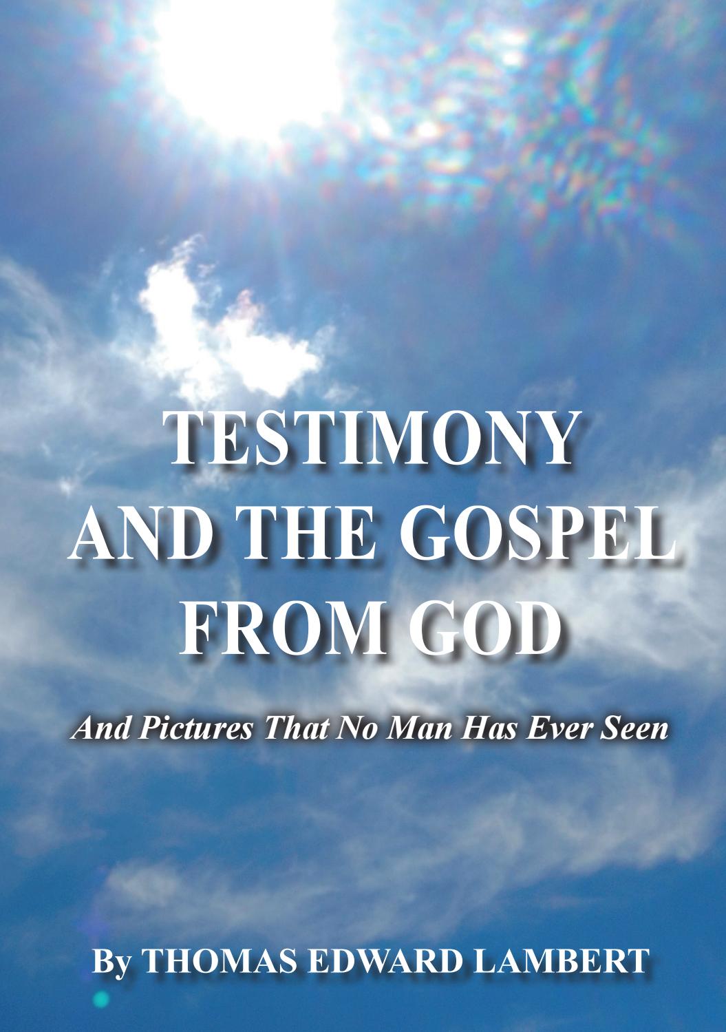Testimony and the Gospel from God by TL Publishing - Issuu