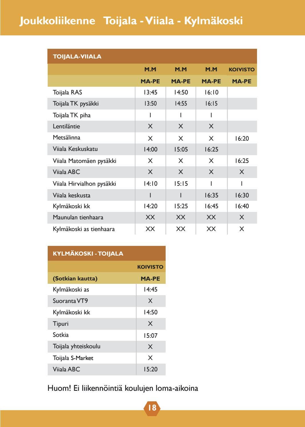 Akaan sisäisen joukkoliikenteen aikataulut by SiniKantola - Issuu