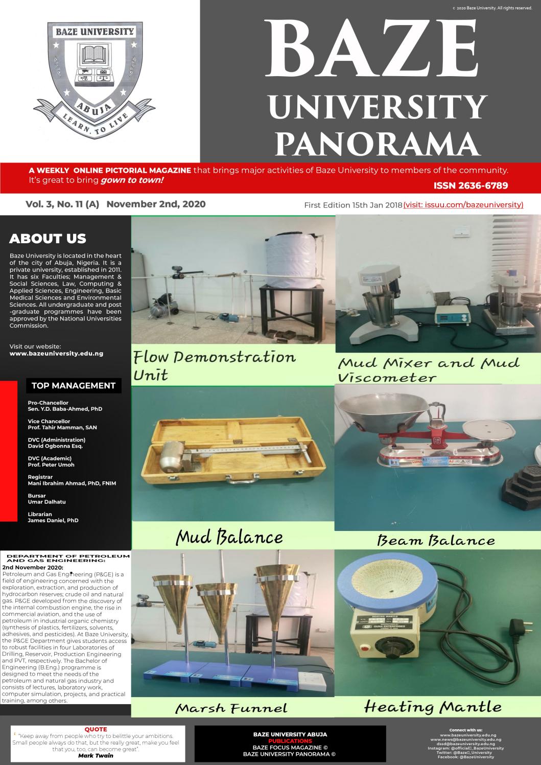 BAZE UNIVERSITY PANORAMA NEWS (2nd November 2020) by Baze University ...