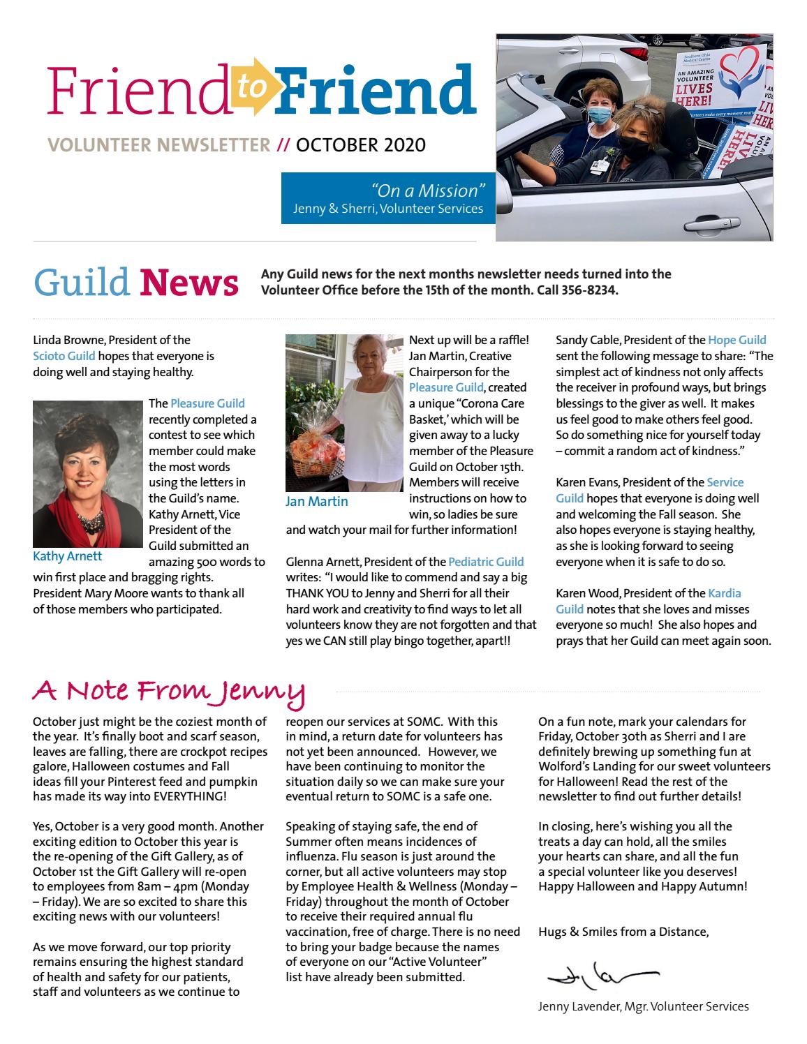 October 2020 Volunteer Newsletter by somcmarketing - Issuu