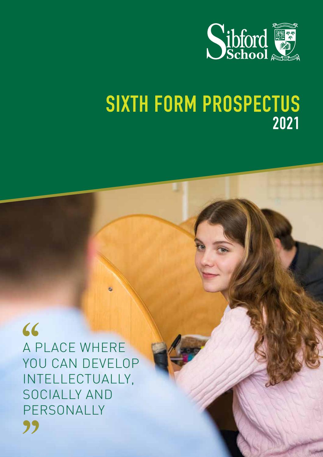 Sixth Form Prospectus 2021 by SibfordOxon - Issuu