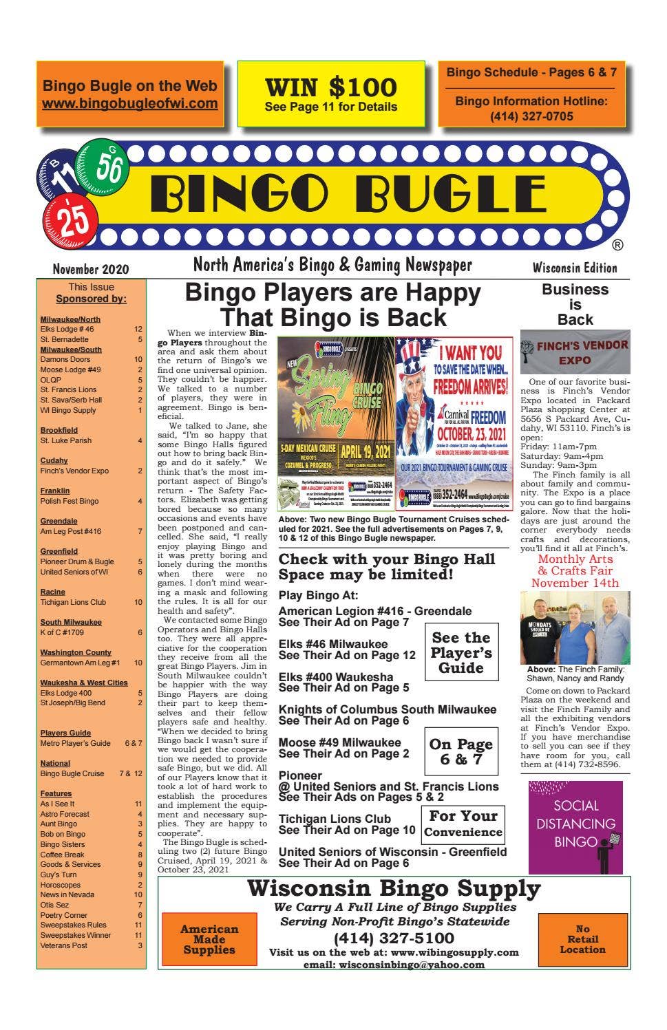 November 2020 Wisconsin Bingo Bugle by Bingo Bugle of Wisconsin - Issuu