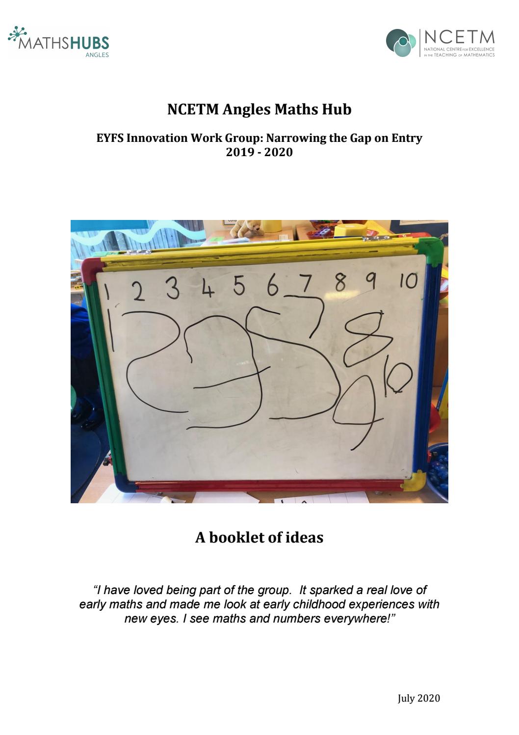 Maths Hub - EYFS booklet of ideas by Inspiration Trust - Issuu