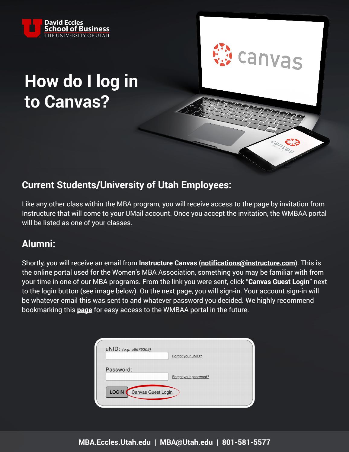 How do I log in to Canvas? by University of Utah's MBA Programs and ...