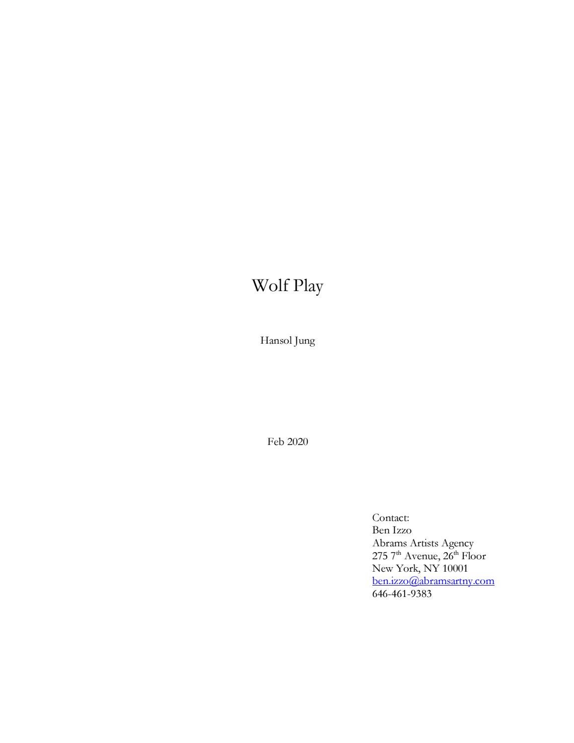 WOLF PLAY (excerpt) by Hansol Jung by 3Views on Theater - Issuu