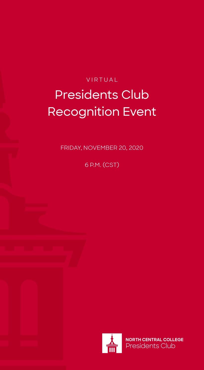 2020 Presidents Club Recognition Event program by North Central College ...