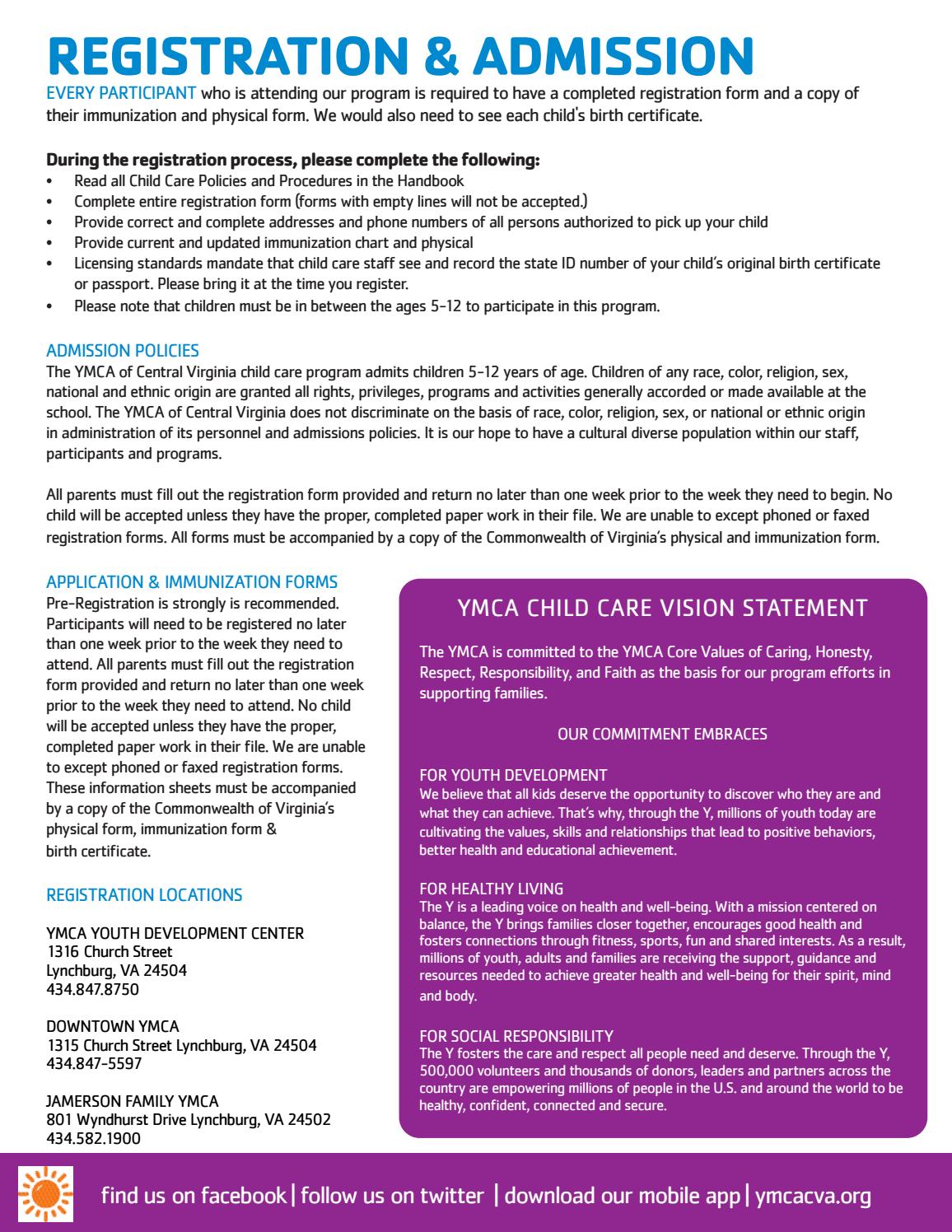 Before And After School Care Policies And Procedures By YMCA Of Central 