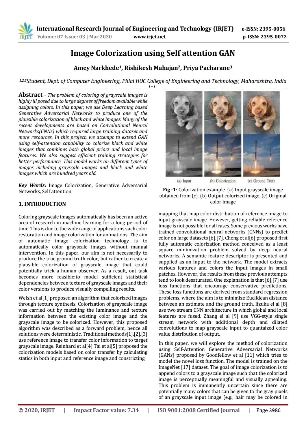 IRJET- Image Colorization using Self Attention GAN by IRJET Journal - Issuu