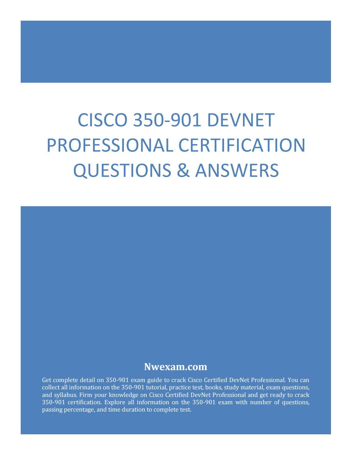 How To Get Valid Cisco 350-901 DEVCOR Exam Sample Question and Answer by Ruchi Patel - Issuu