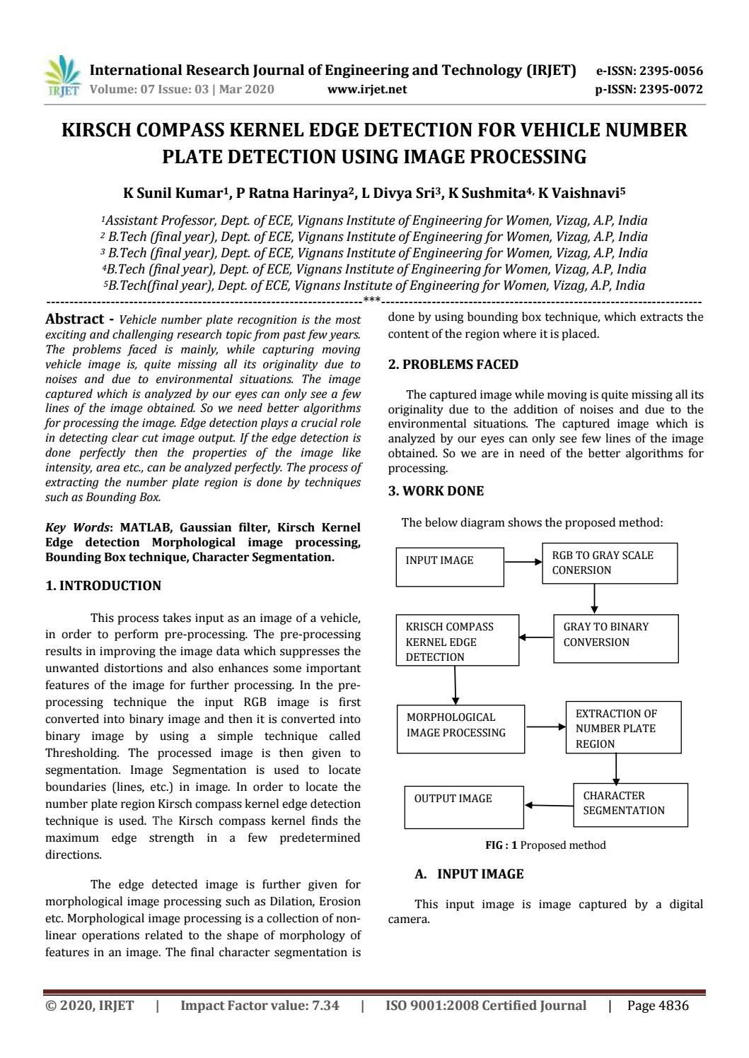 IRJET- Kirsch Compass Kernel Edge Detection for Vehicle Number Plate Detection using Image ...