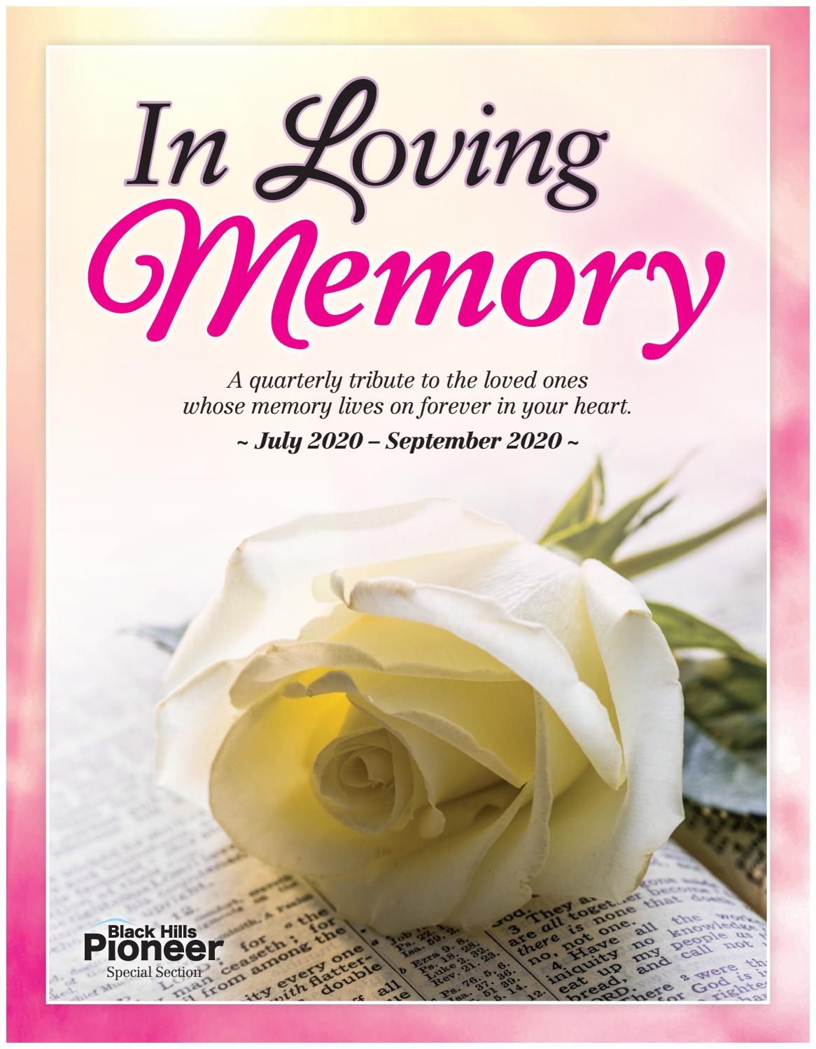 In Loving Memory: July – September 2020 by Black Hills Pioneer - Issuu