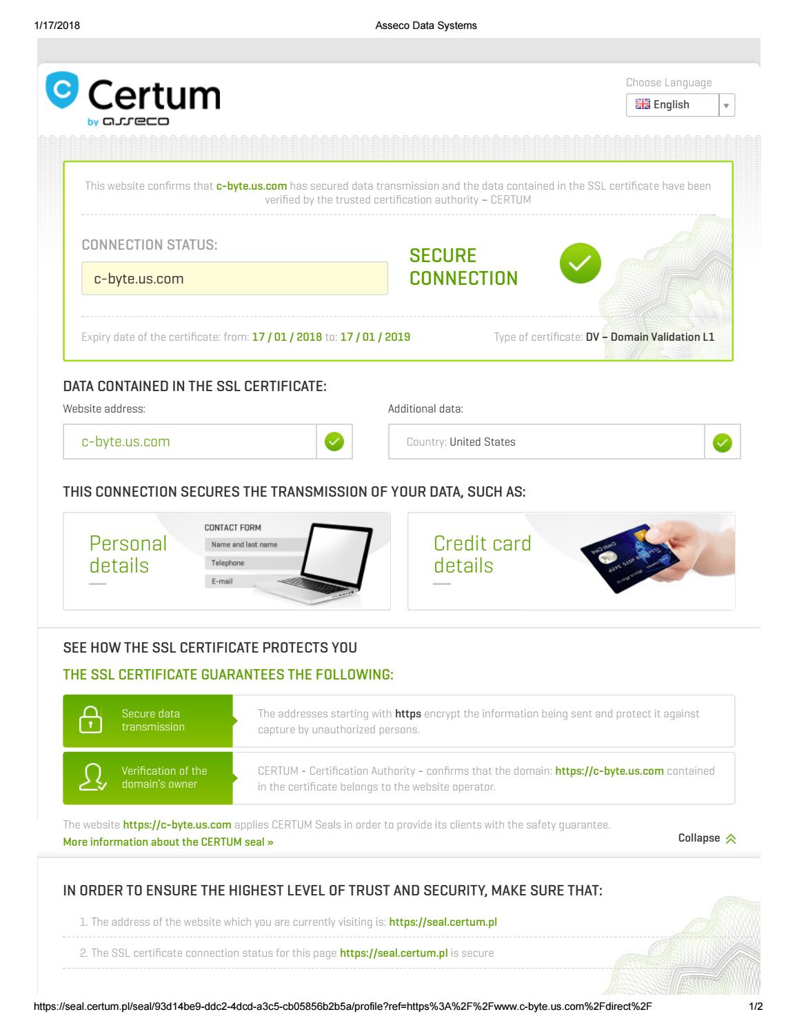 Certum by Asseco Site Seal (2018) by Cdr Trevor D Biscope KCB CD SAS ...