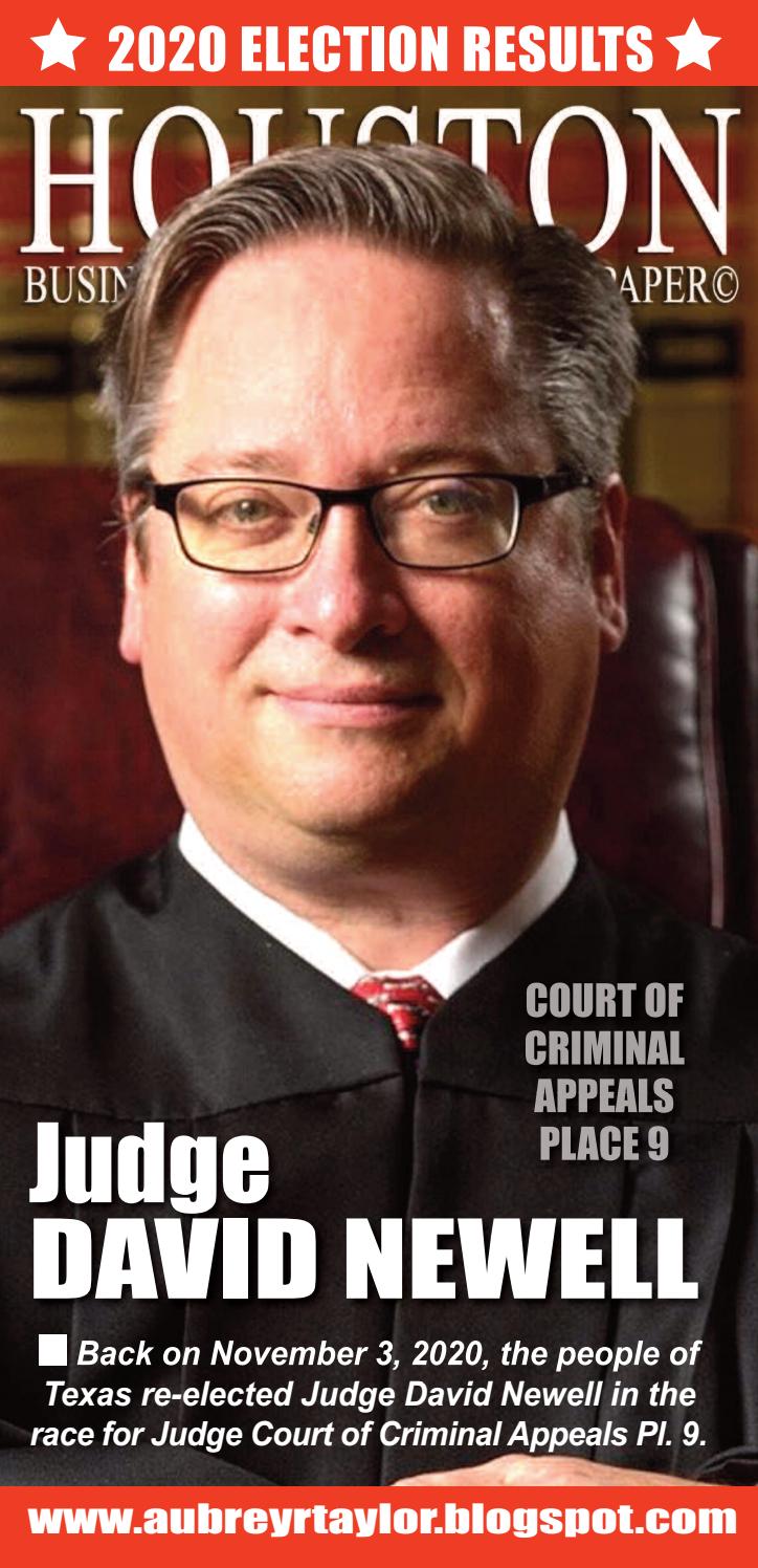 Judge David Newell - Texas Court of Criminal Appeals, Place 9 by Aubrey ...