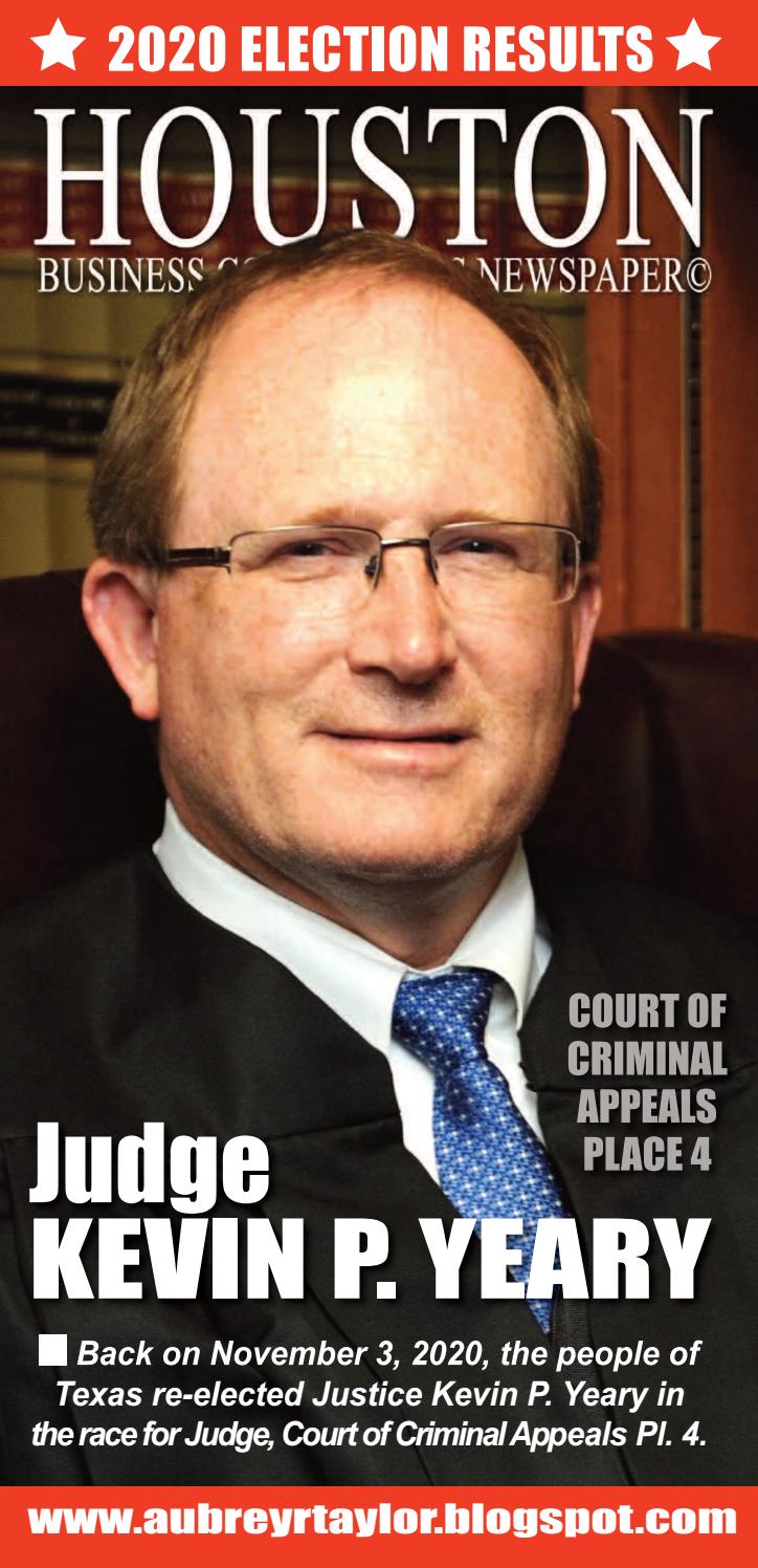 Judge Kevin Patrick Yeary - Texas Court of Criminal Appeals, Place 4 by ...