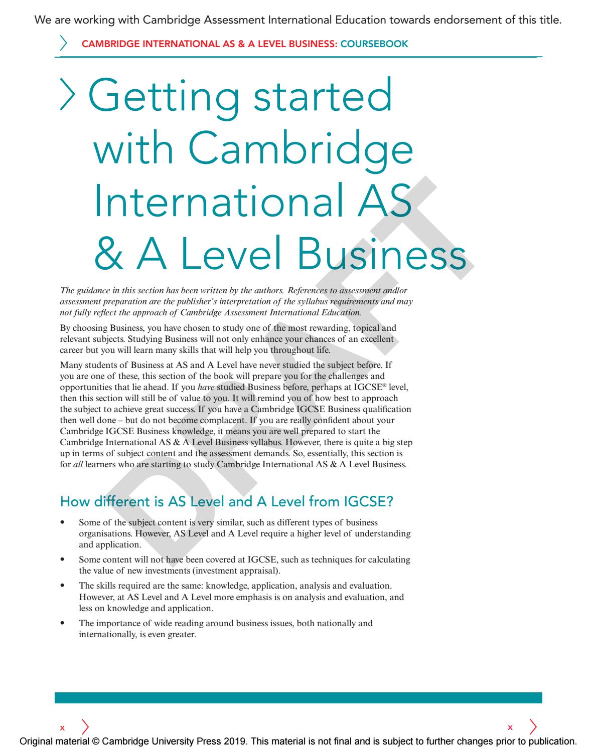 Cambridge International AS & A Level Business Course Book Sample by ...