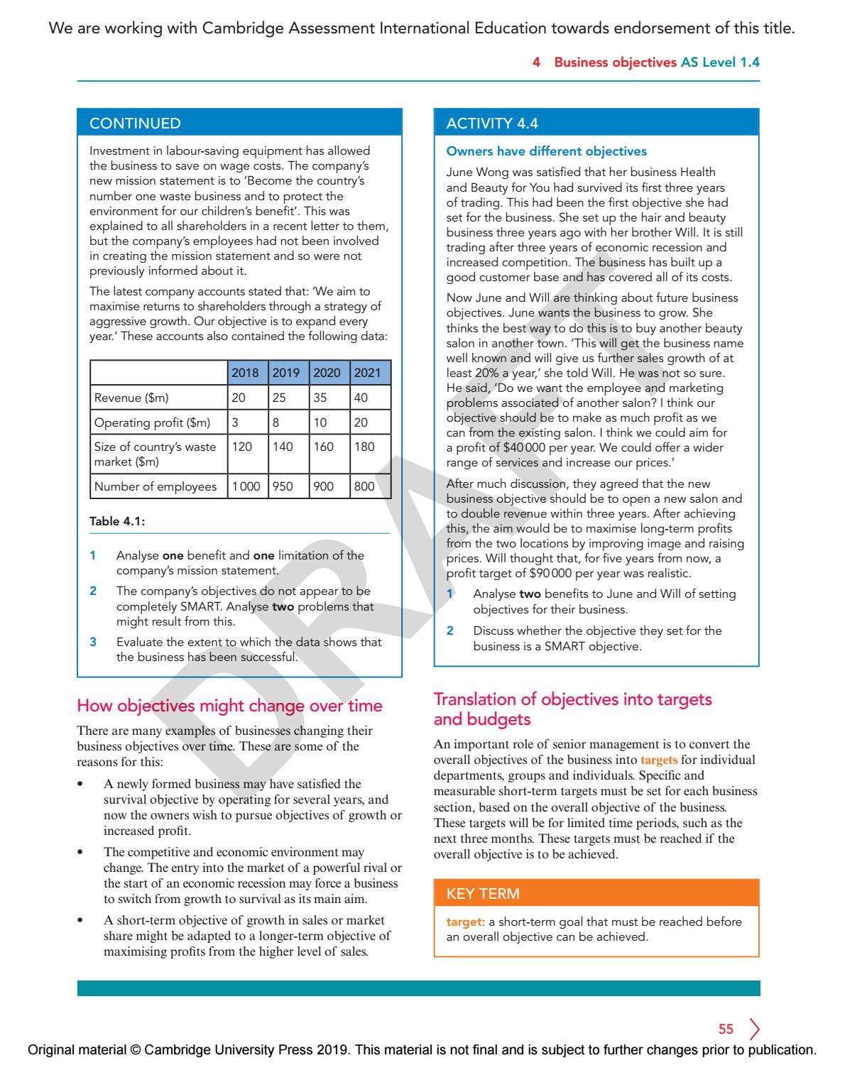 Cambridge International AS & A Level Business Course Book Sample by ...