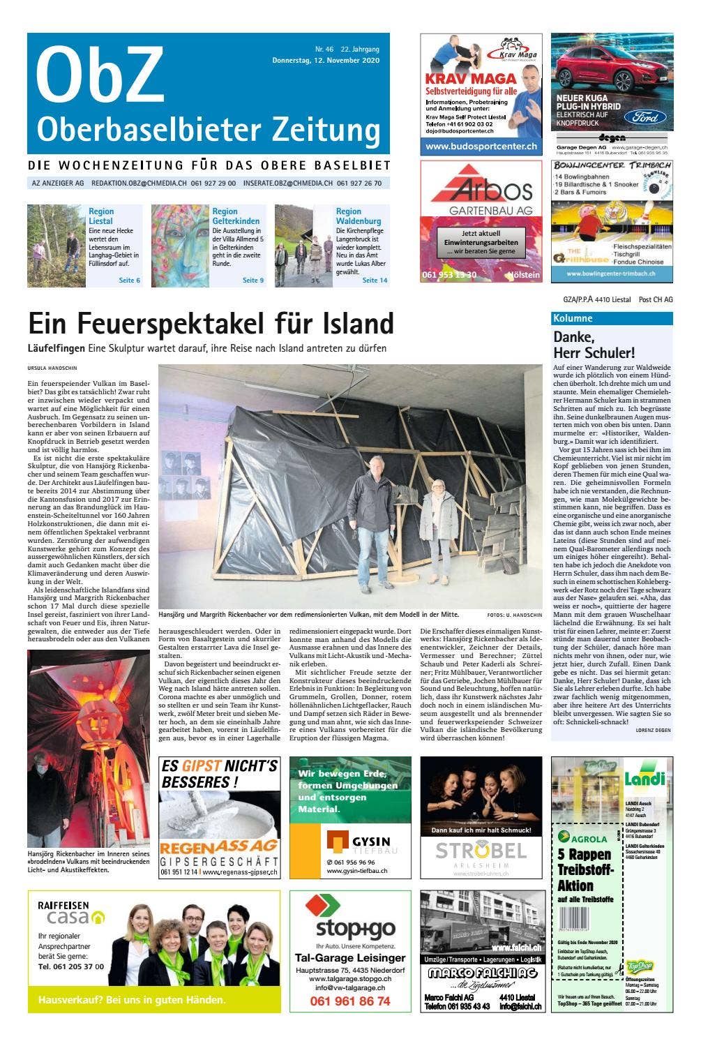 Oberbaselbieter Zeitung vom 11. November 2020 by AZ-Anzeiger - Issuu