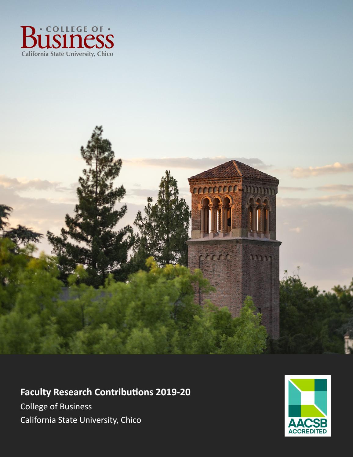 College of Business, Research Contributions 2019-20 by ...