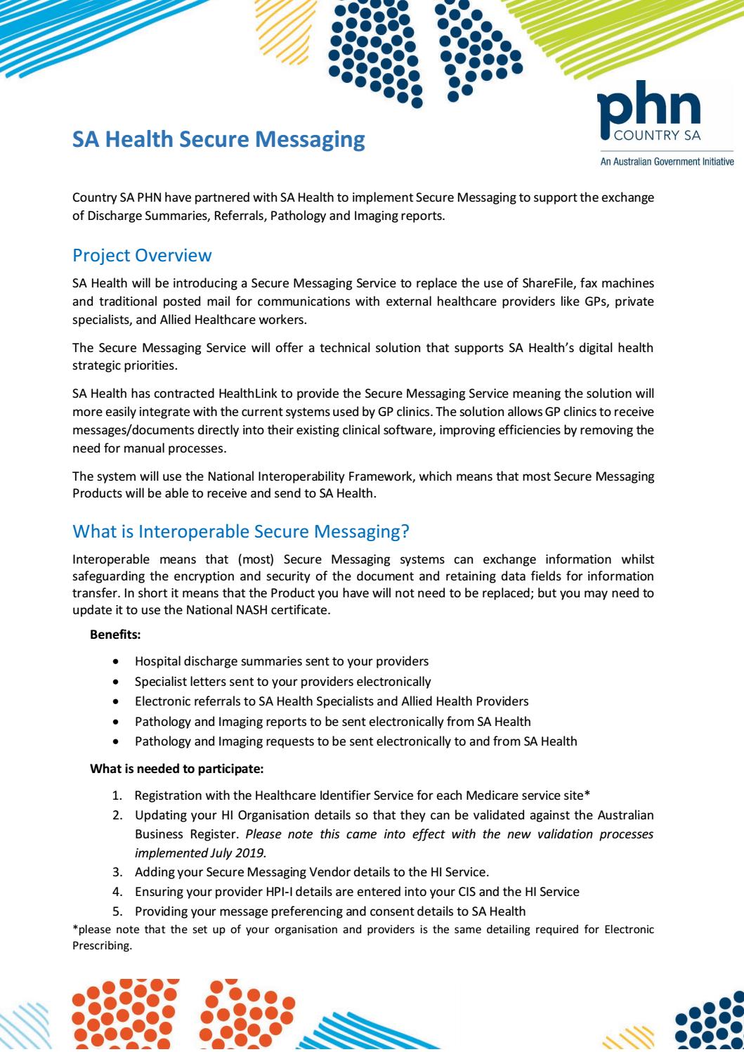 CSAPHN SA Health Secure Messaging by CSAPHN - Issuu