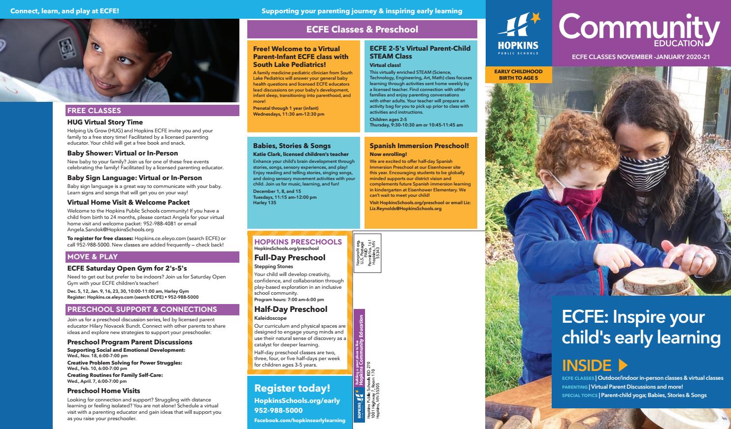 Hopkins ECFE Classes & Preschool November-January 2020-2021 by Hopkins ...