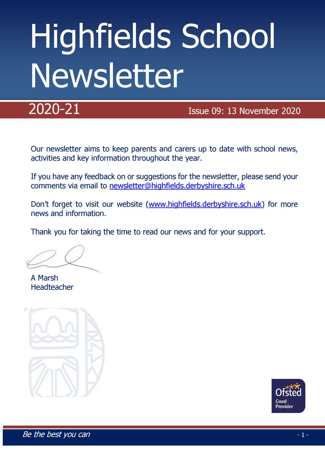 Highfields Newsletter Issue 9 by Highfields School - Issuu