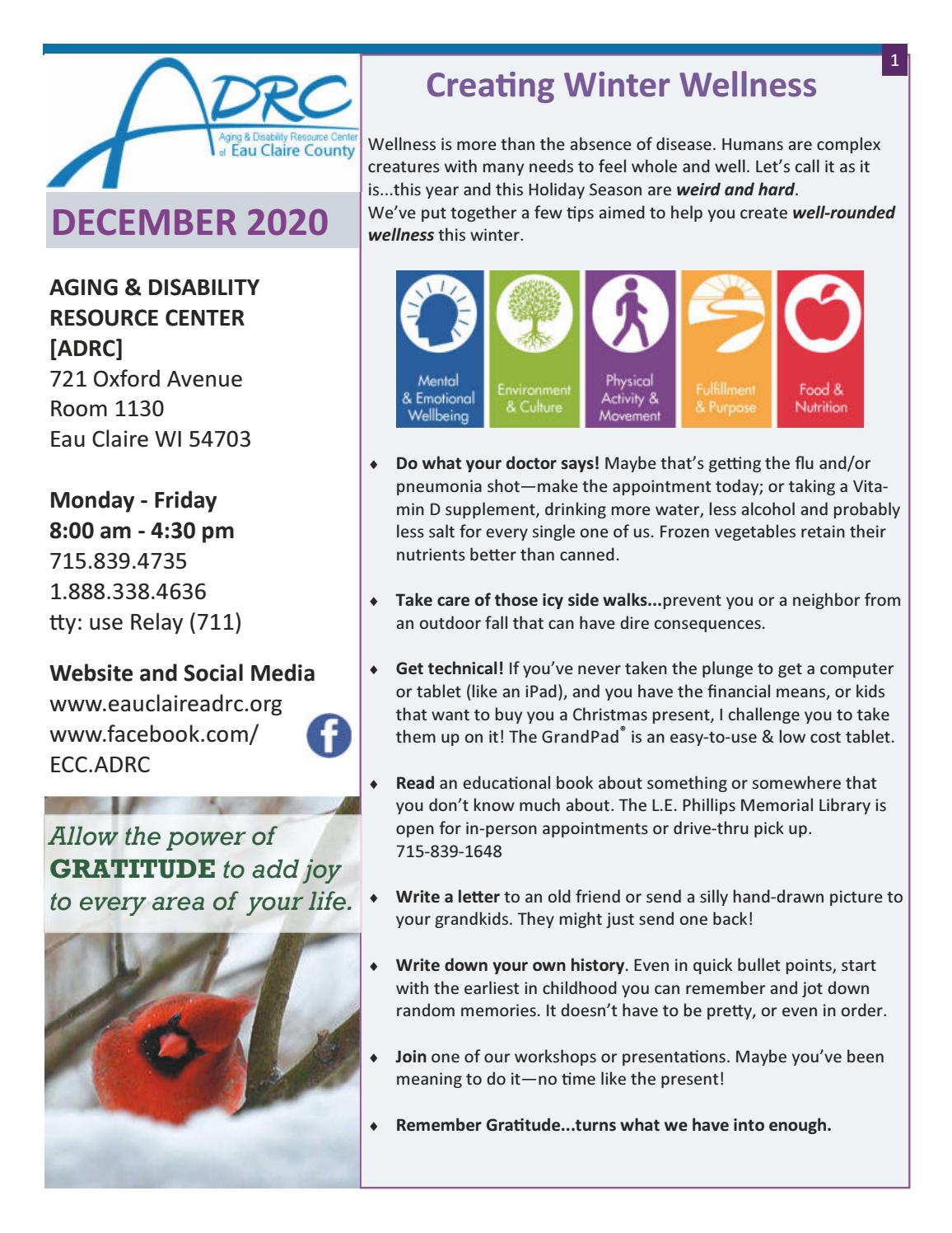 ADRC December, 2020 Newsletter by ADRC Eau Claire County - Issuu