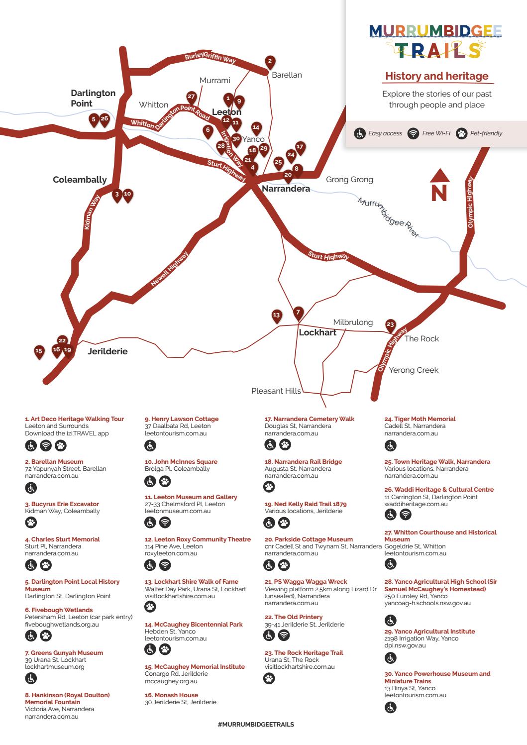 Murrumbidgee Trails - History and Heritage Map by Lockhart Shire - Issuu