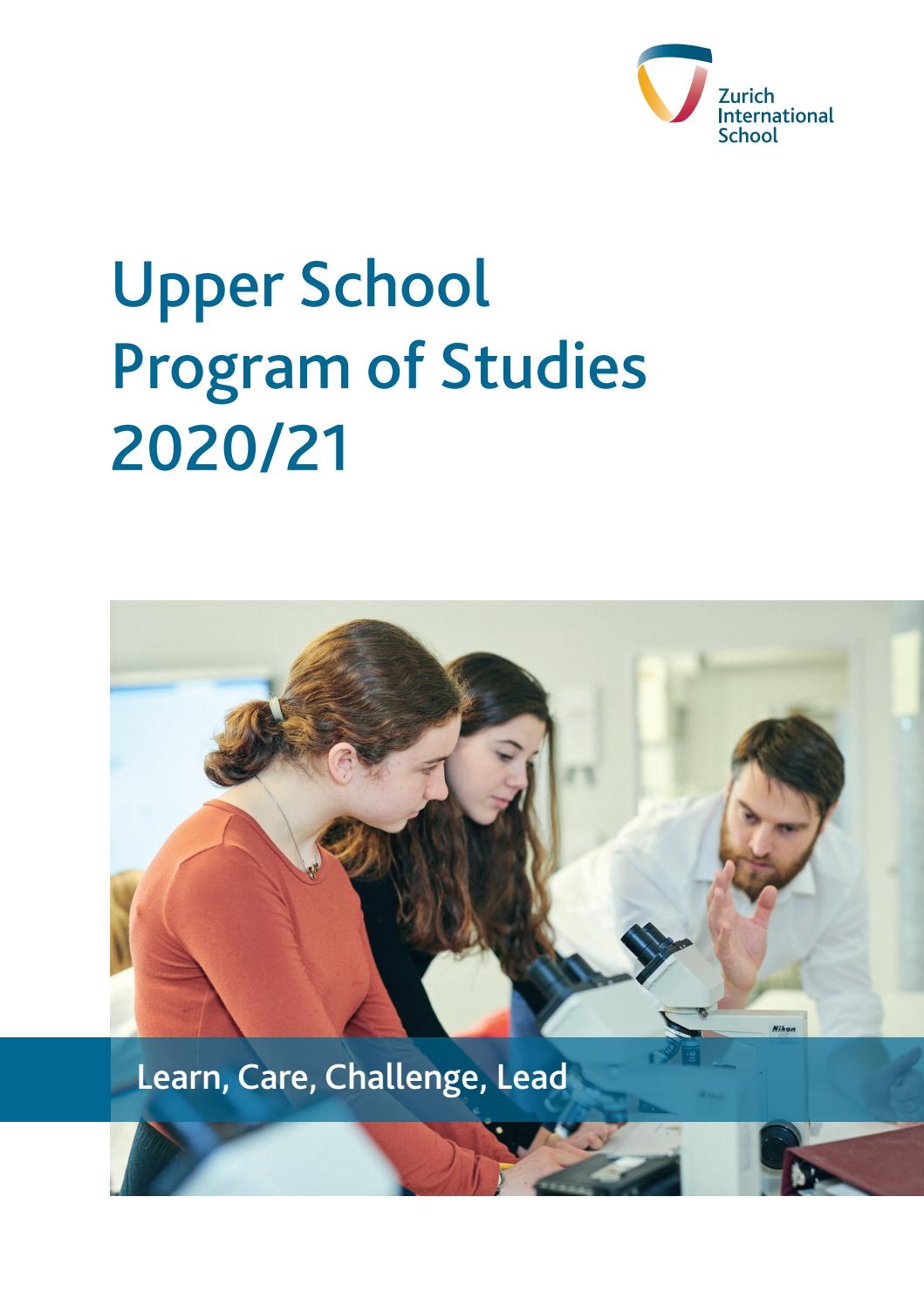 Upper School Program of Studies 2020/21 by Zurich International School ...