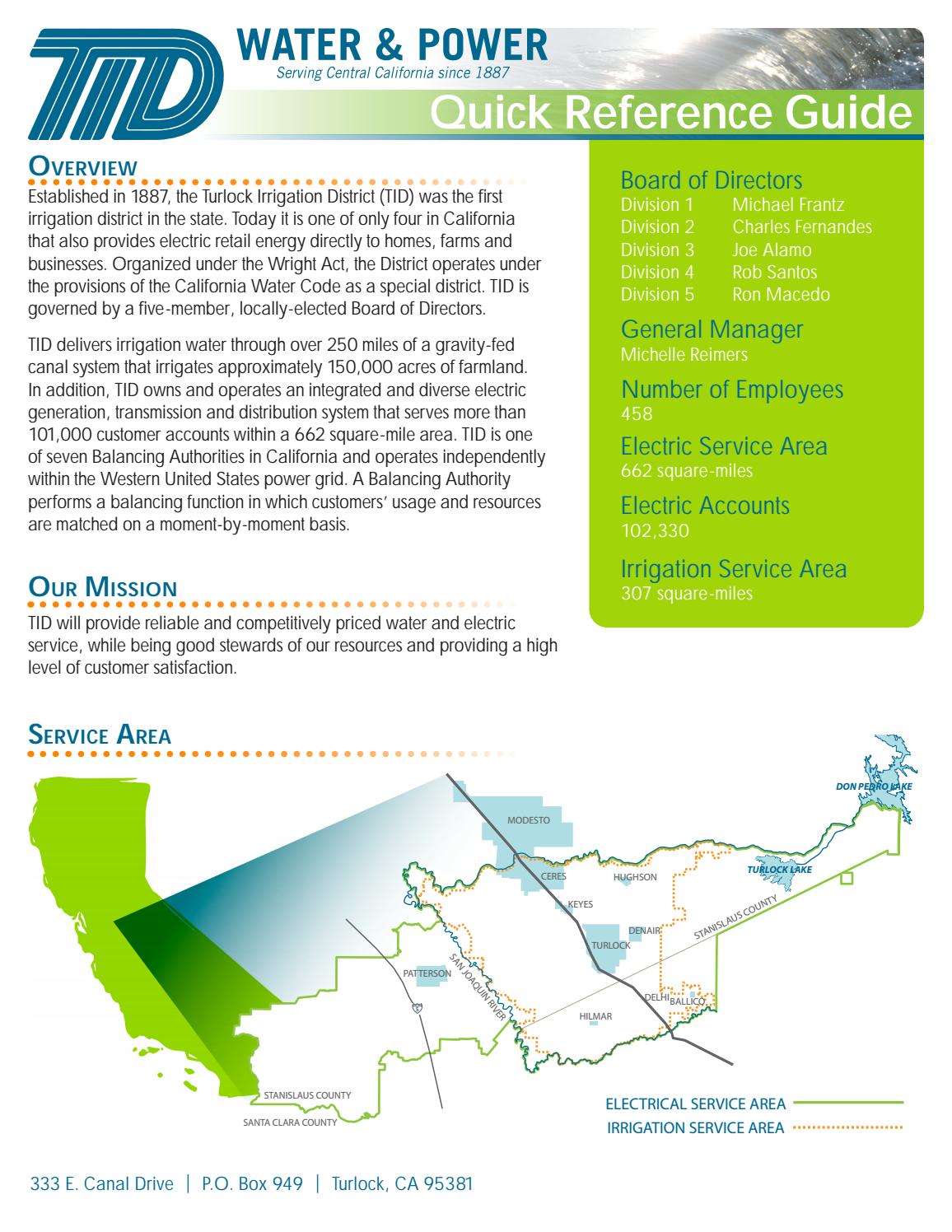 Quick reference guide2017 by Turlock Irrigation District - Issuu