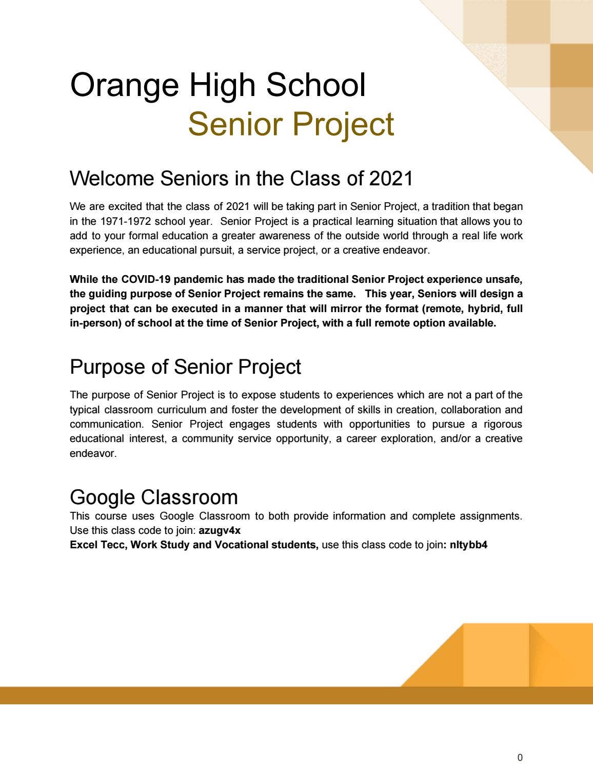 Orange High School Senior Project 2021 by Erin Cingel - Issuu