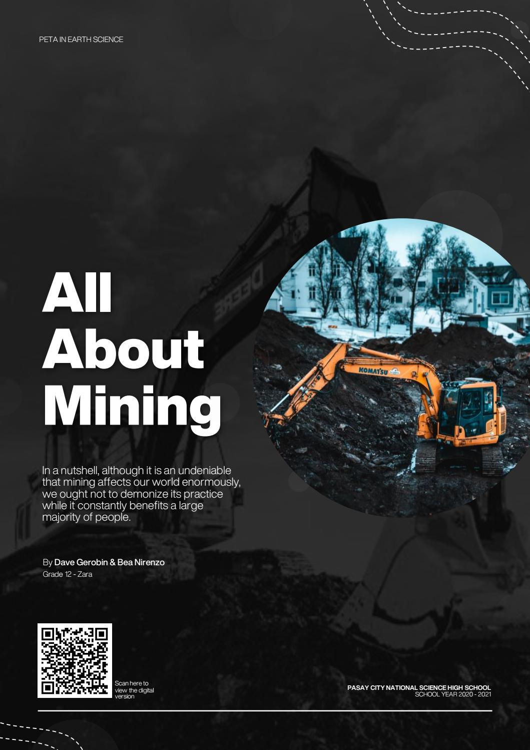 [EARTH SCI] PETA#01 - All About Mining (Flyer) by Dave Gerobin - Issuu