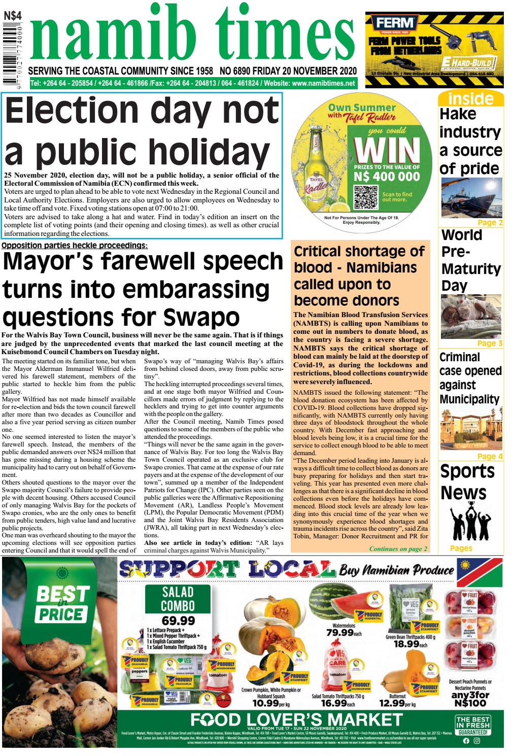 20 nov namib times e-edition by Namib Times Virtual - Issuu