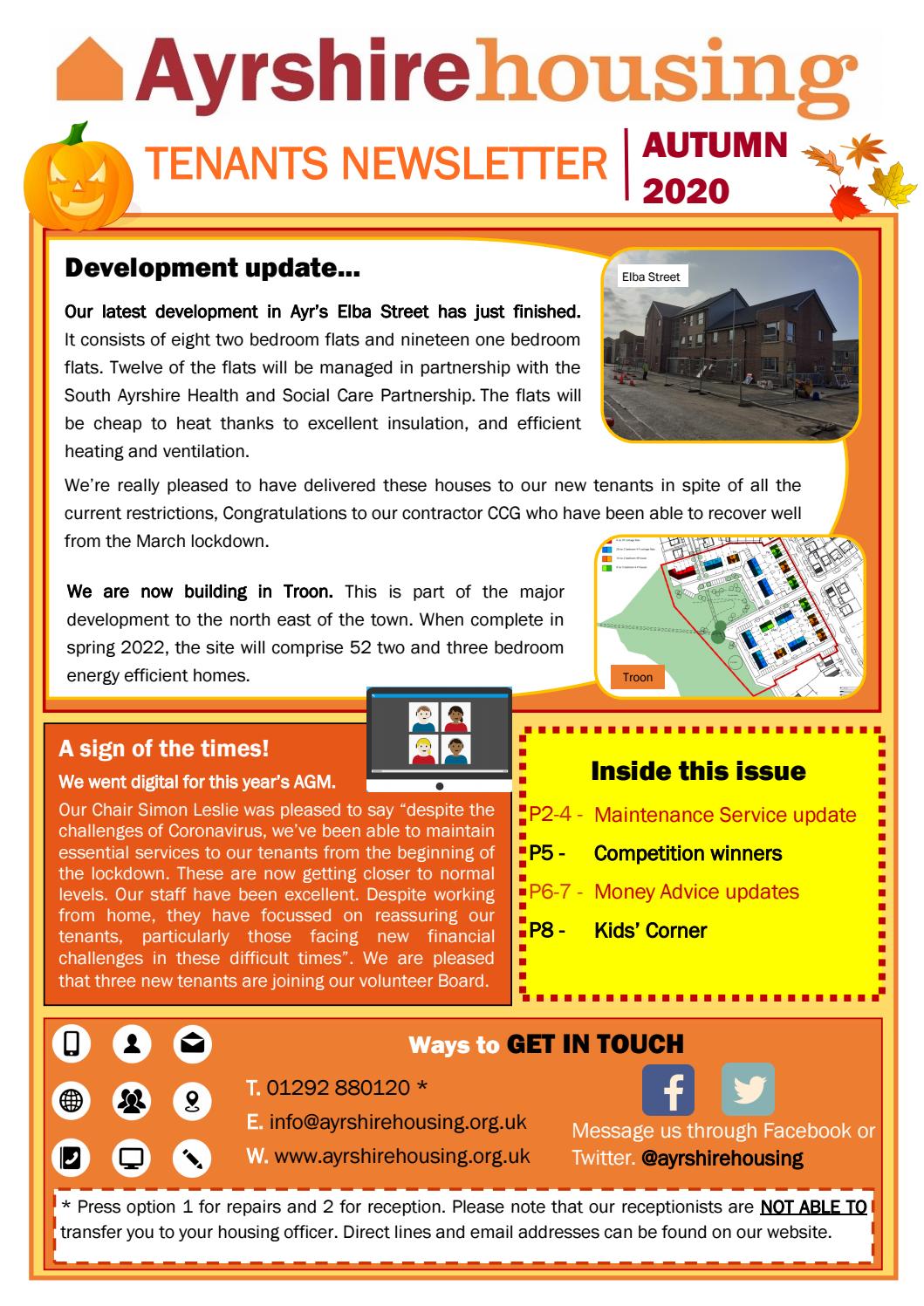Tenants Newsletter Autumn 2020 by Ayrshire Housing - Issuu