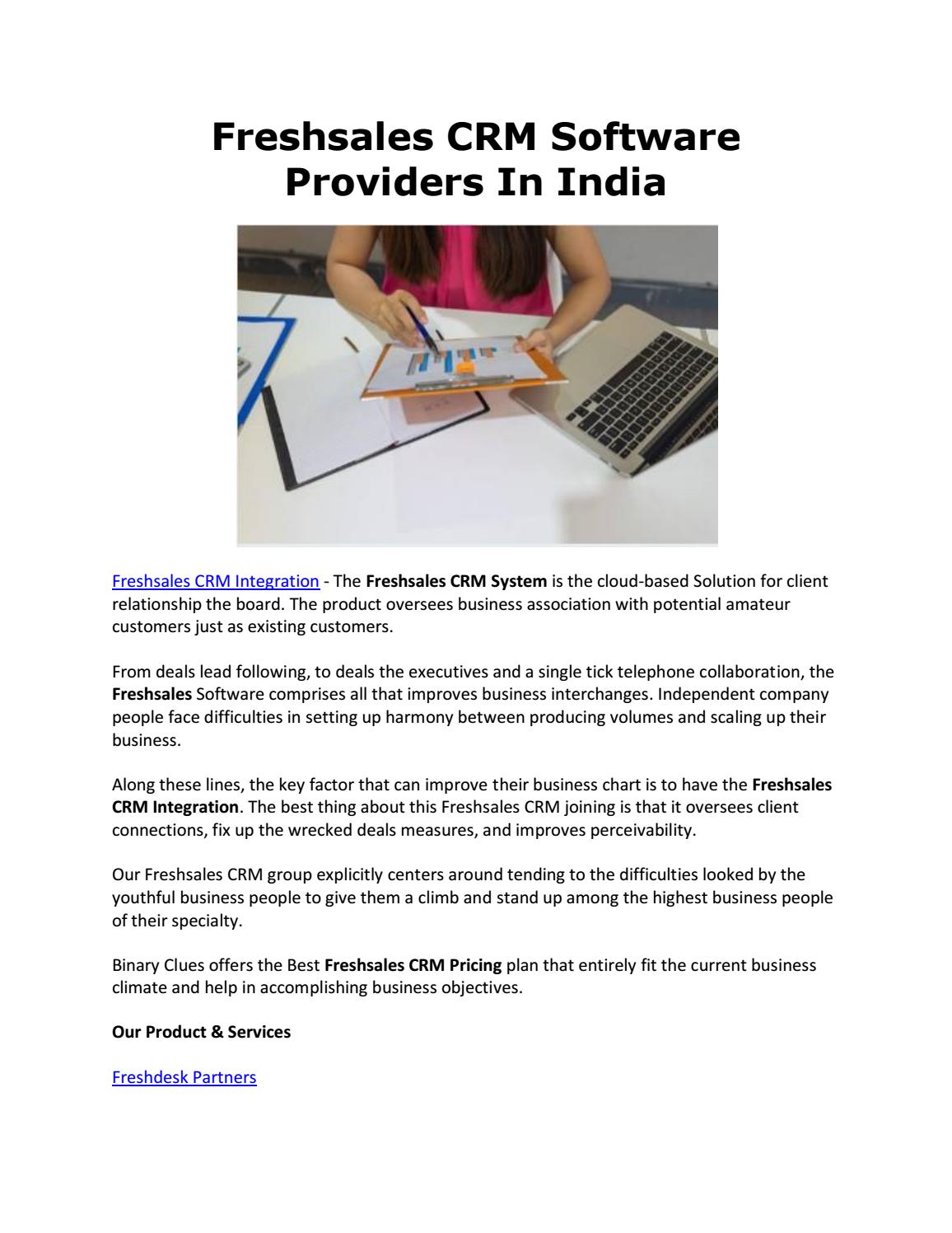 Freshsales CRM Software Providers In India by India Database Company - Issuu