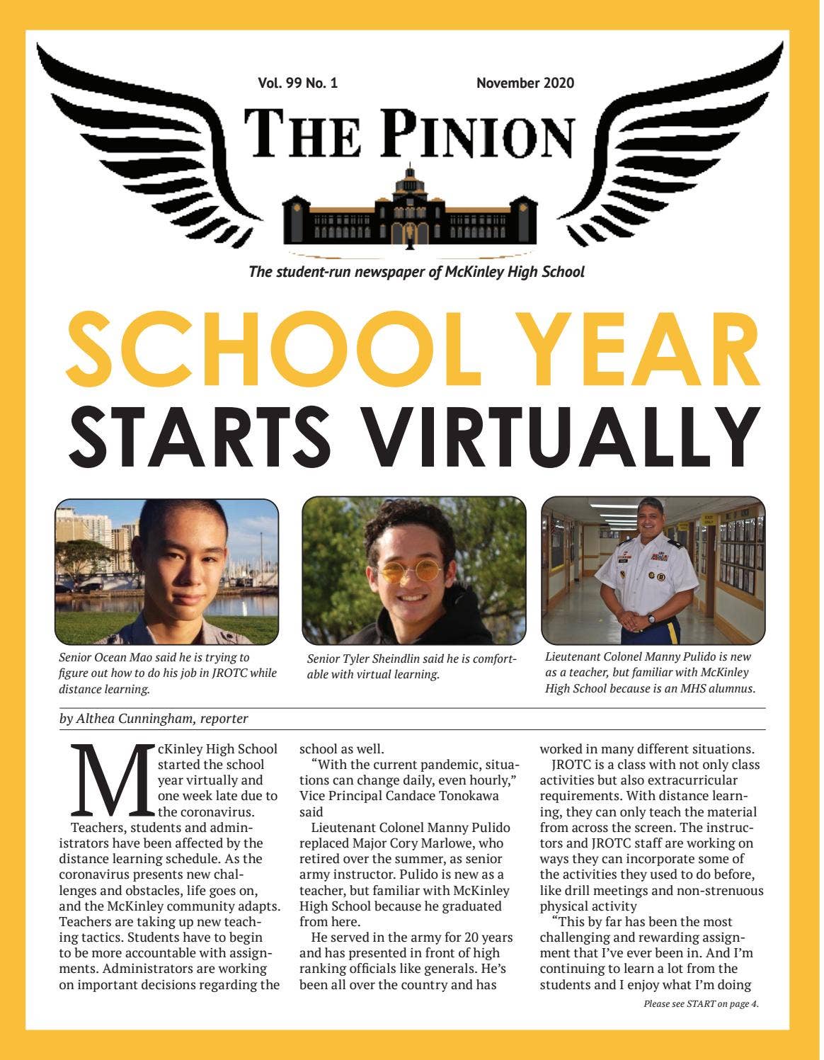 The Pinion Vol. 99 No. 1 November 2020 by The Pinion - McKinley High ...