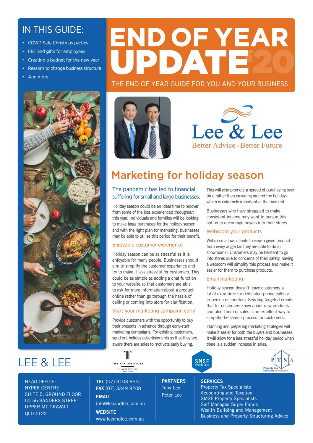 2020 End of Year Update Newsletter Release by Lee&Lee - Issuu