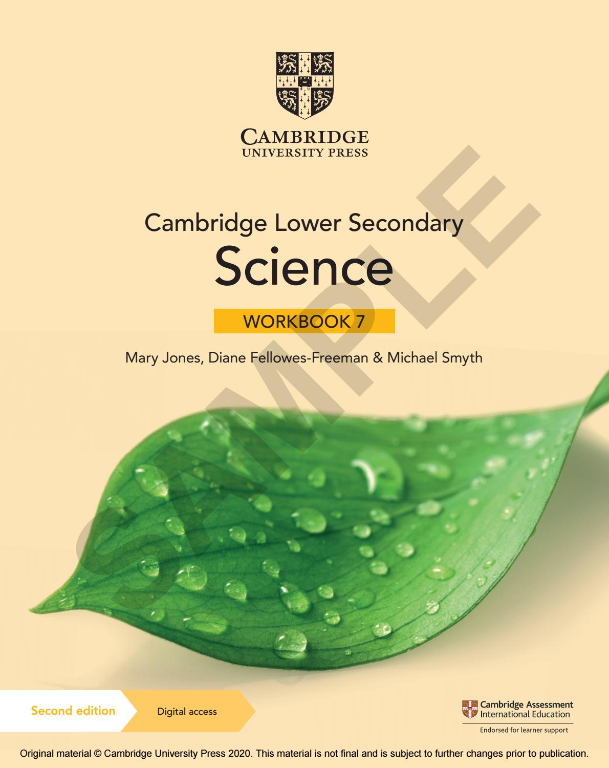 Lower Secondary Science WORKBOOK 7 Sample By Cambridge International