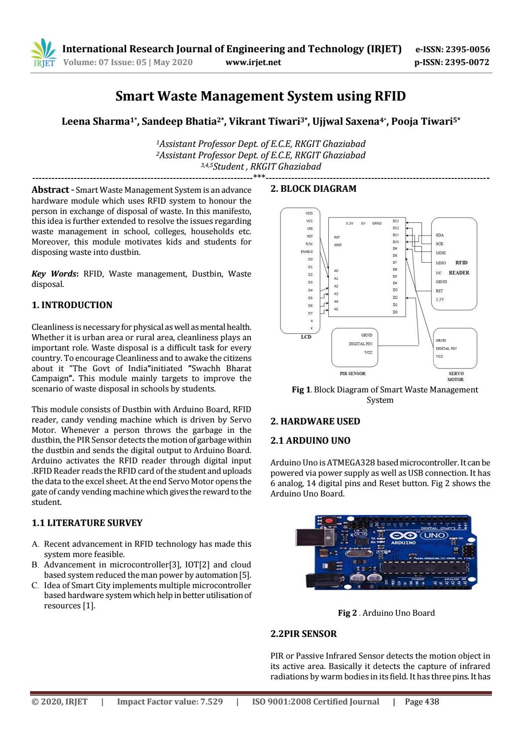 IRJET- Smart Waste Management System using RFID by IRJET Journal - Issuu