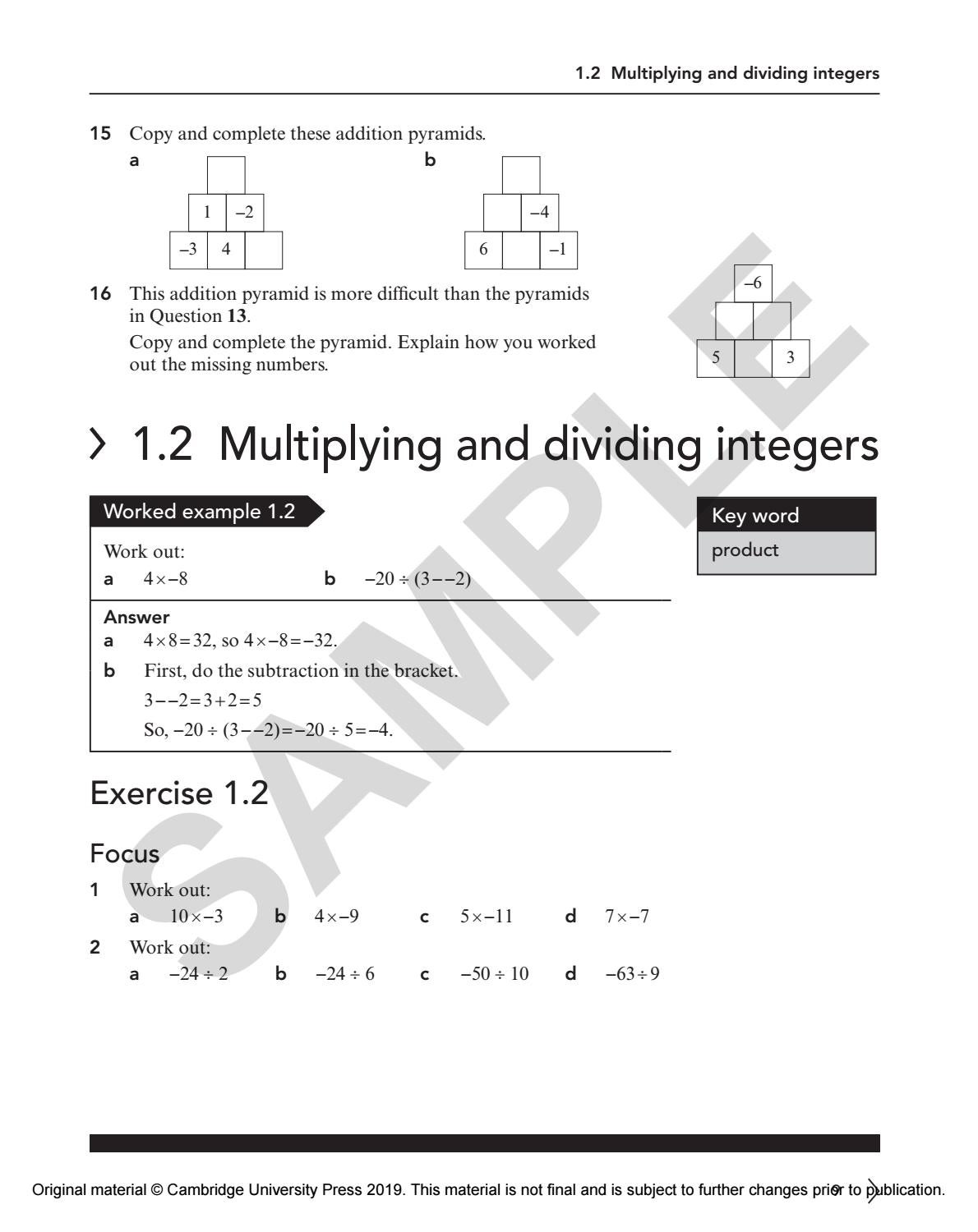 Lower Secondary Mathematics WORKBOOK 7 Sample by Cambridge University ...