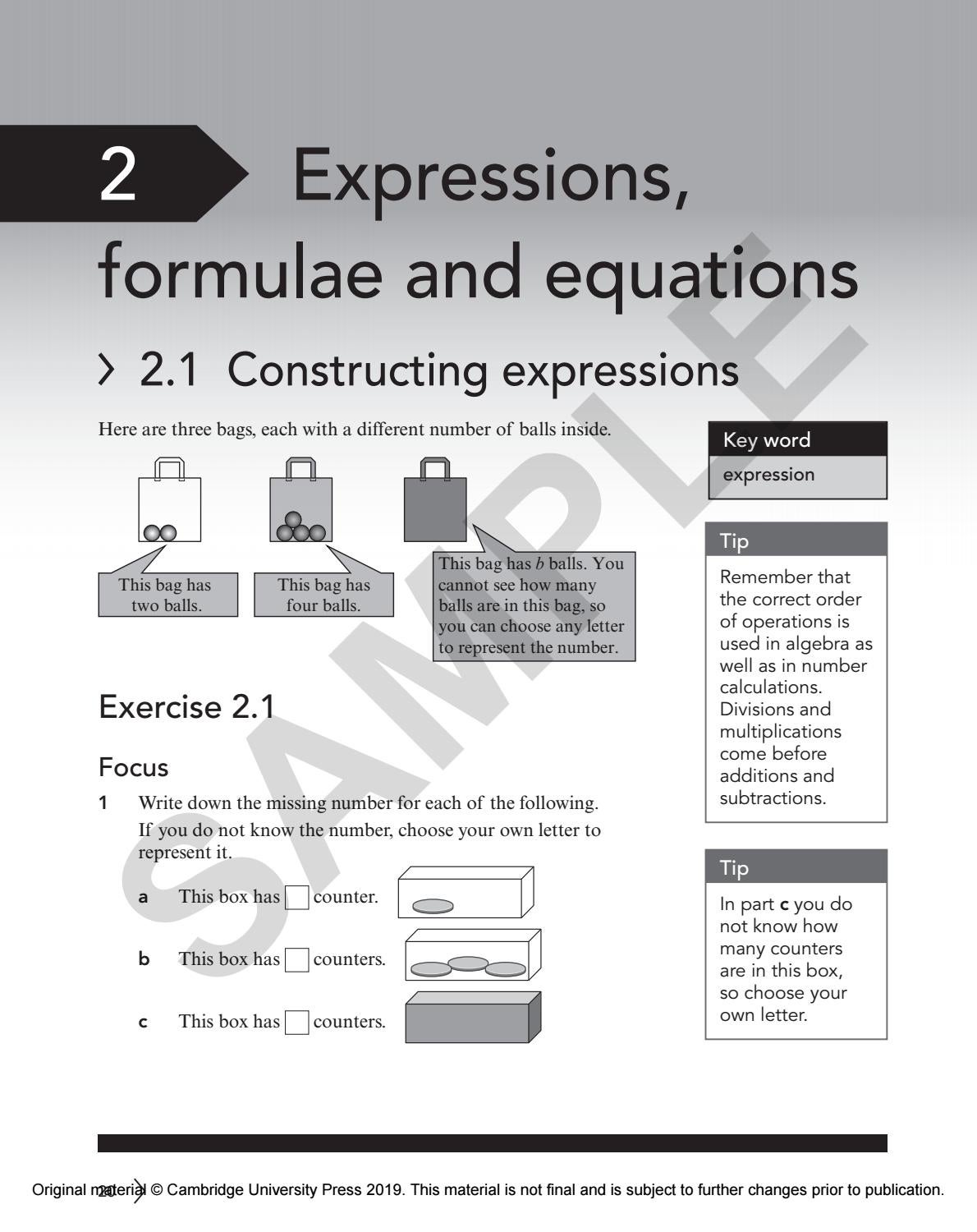 Lower Secondary Mathematics WORKBOOK 7 Sample by Cambridge University ...