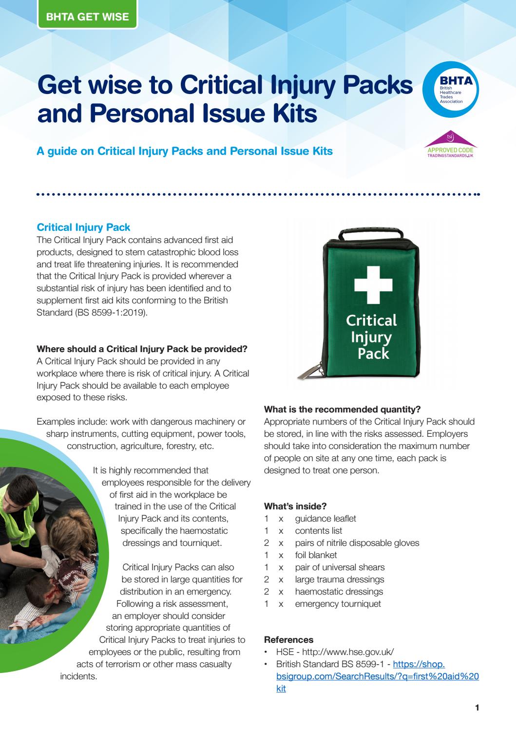 Get wise to Critical Injury Packs and Personal Issue Kits /Update: 2021 ...