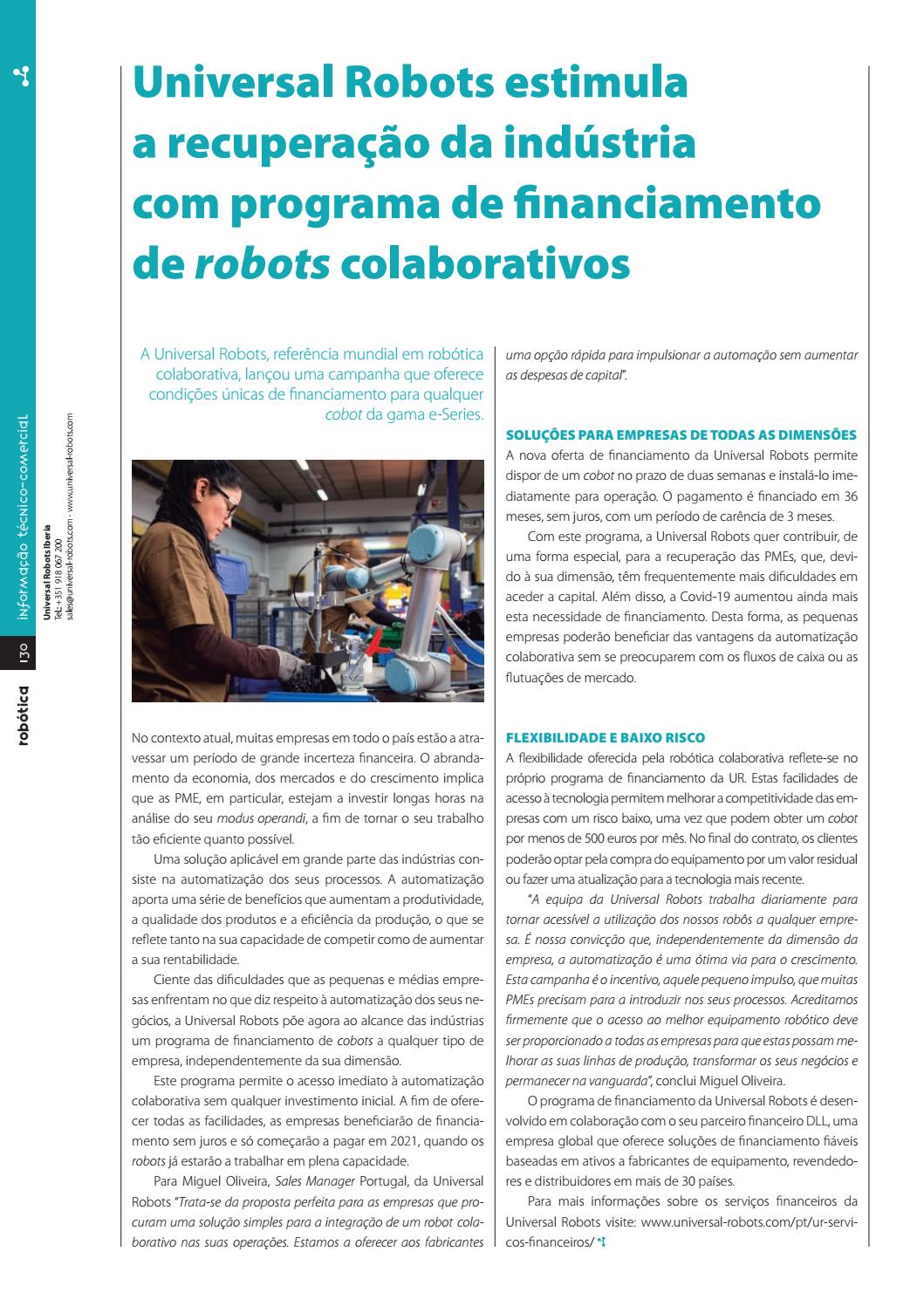 Universal Robots estimula a recuperação da indústria com programa de ...