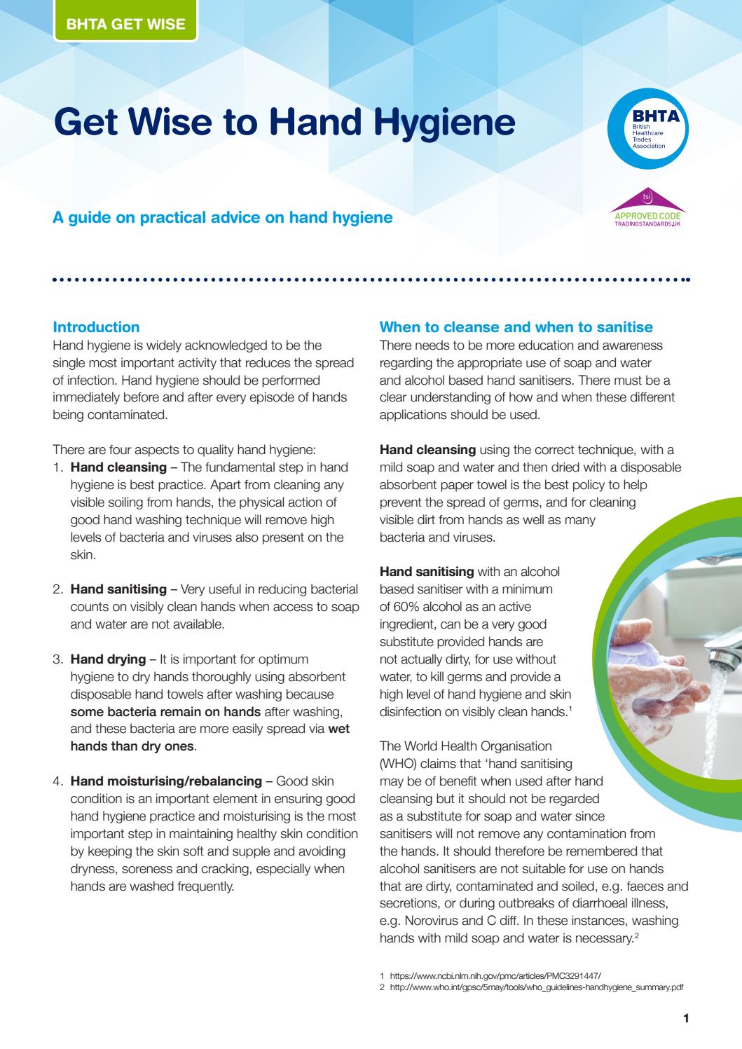Get wise to Hand Hygiene /Update: 2021 by The British Healthcare Trades ...